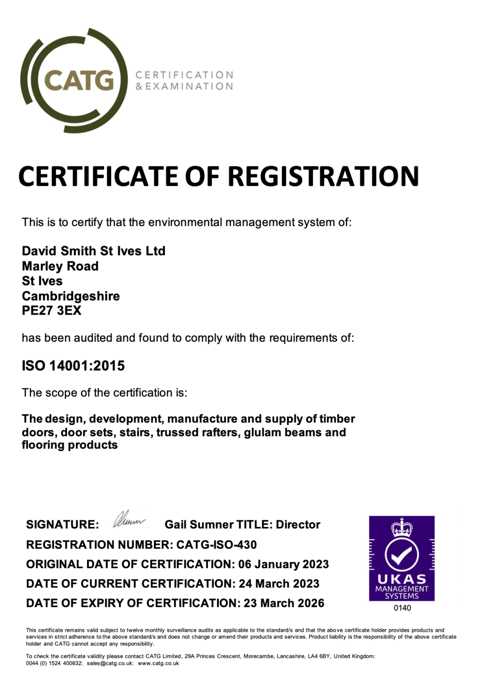 Accreditations - David Smith St Ives